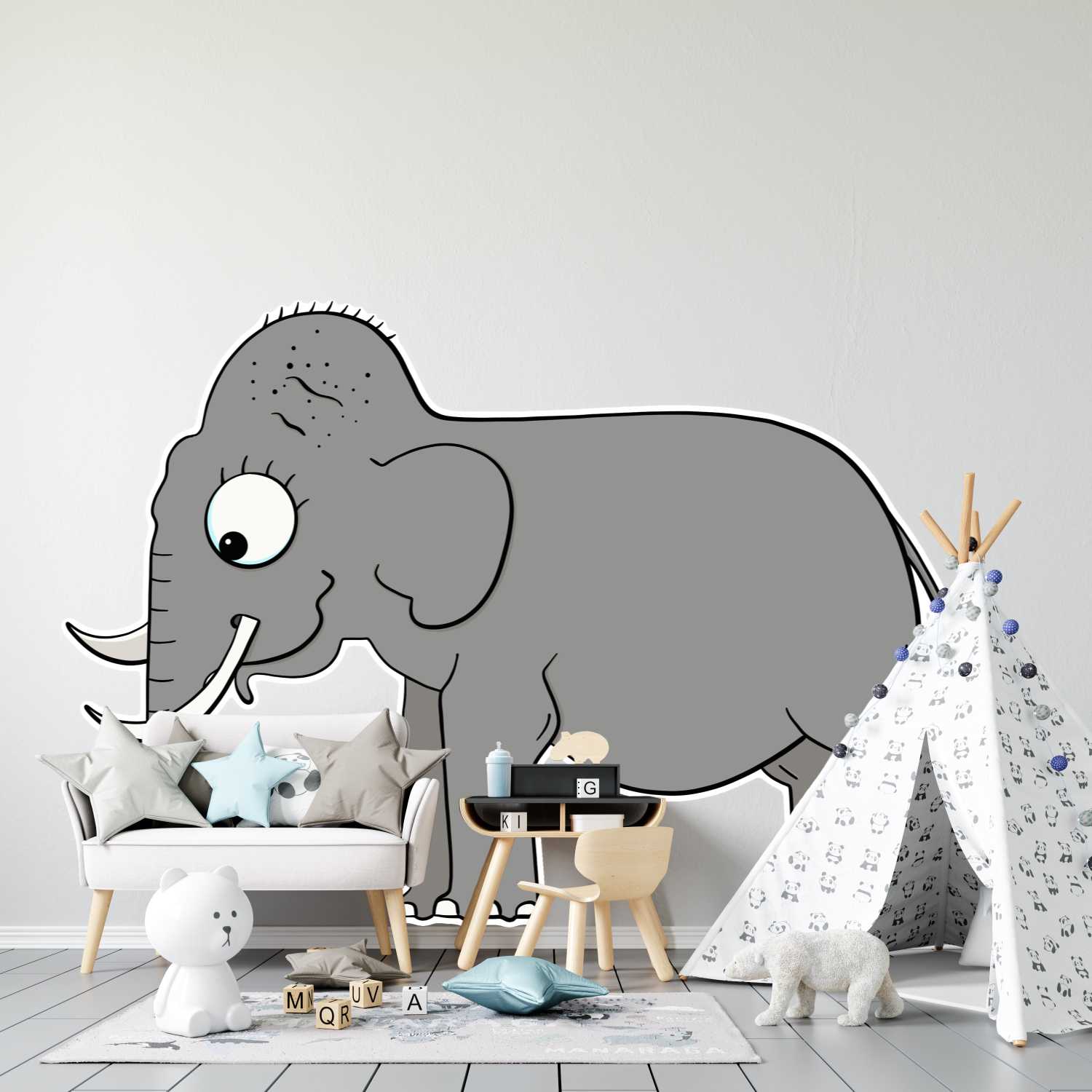 Eleanor the Elephant Wall Sticker – thelittlehollowaycompany